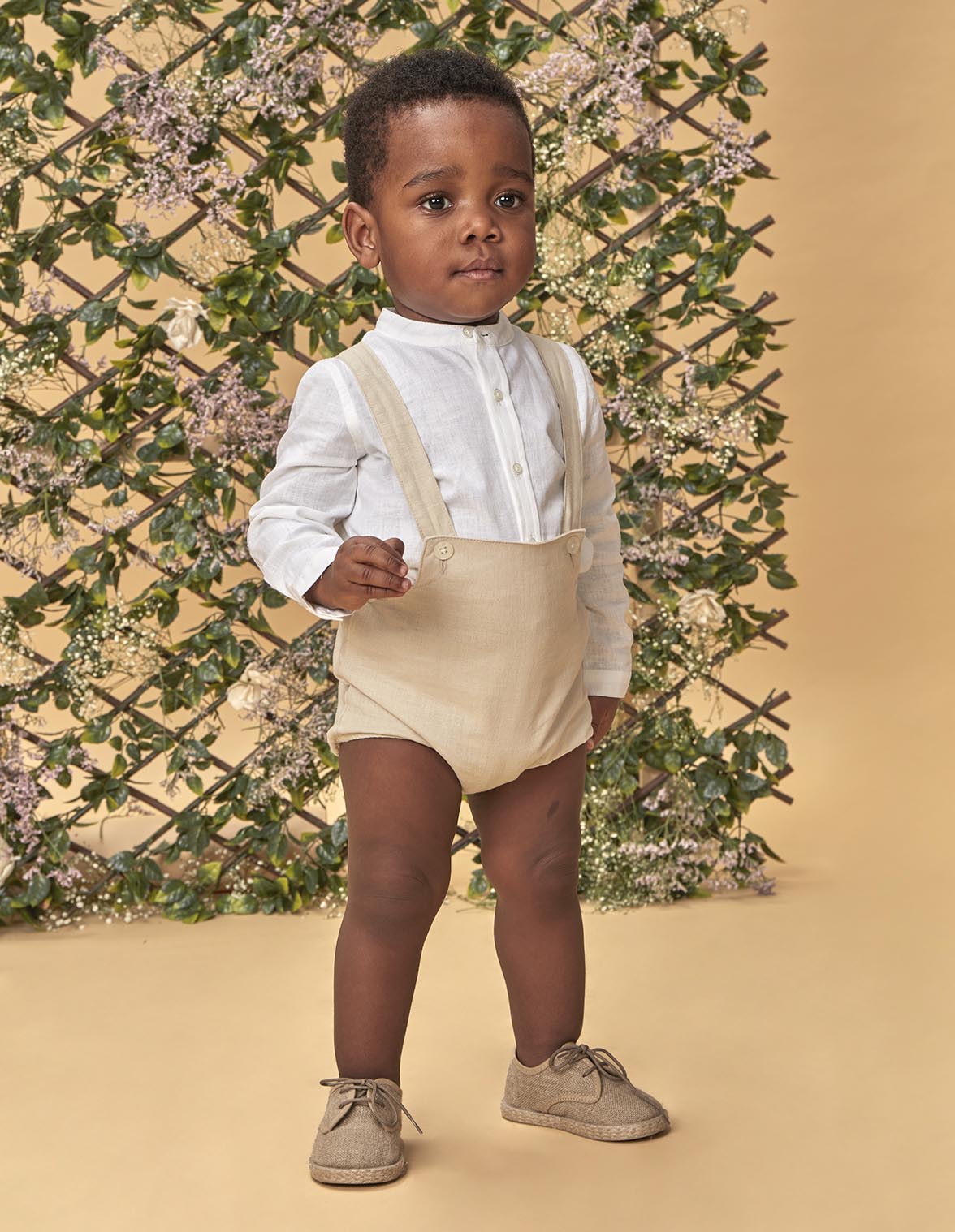 Camisa Mao Panadera De Lino Color Blanco | Niño Bebe | Gocco – Gocco México