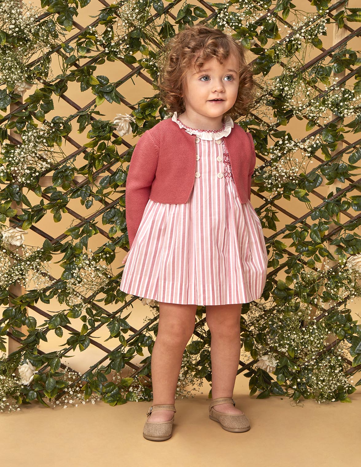 Chaqueta Punto Bobo Color Coral | Niña Bebe | Gocco – Gocco México